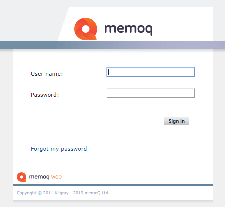 memoQweb (legacy)への接続 - サインイン