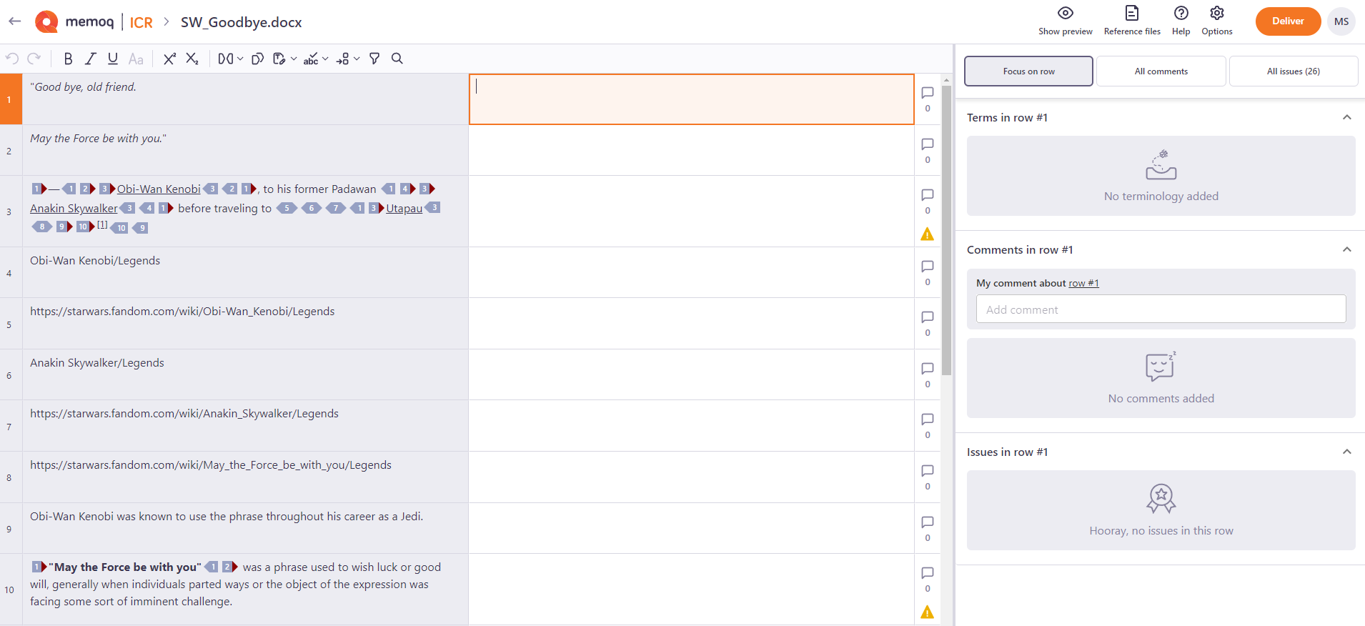In-country review tool