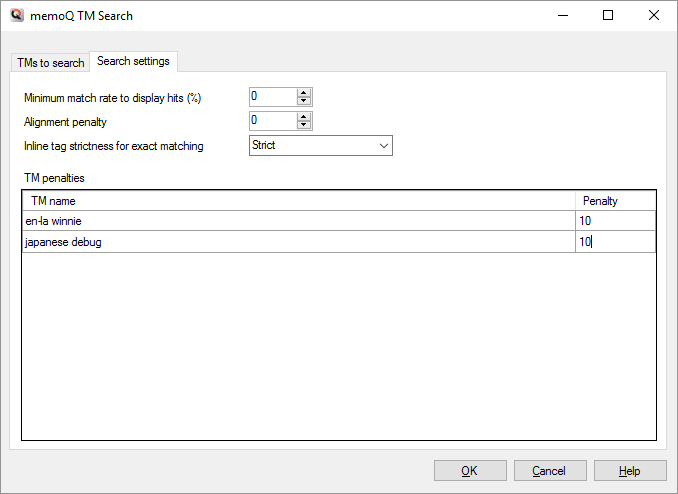 memoQ TM Search tool